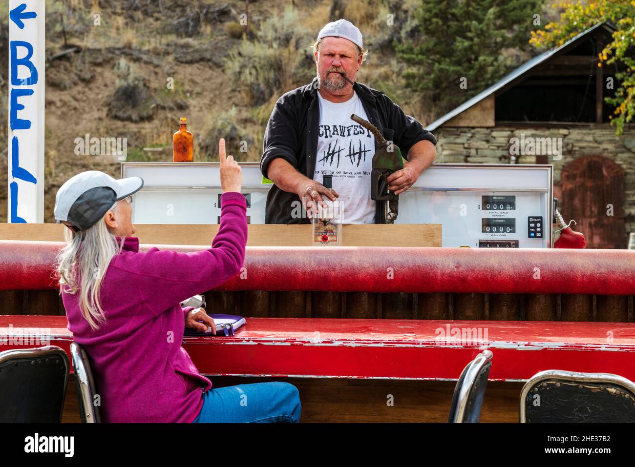Junior, longtime Mitchell; Oregon; resident; offers a visitor a ...