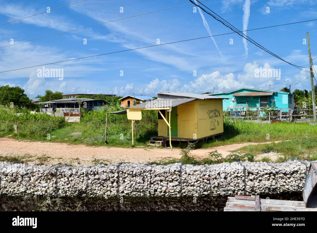 A little shack that serves as a food shop in a local Belizean ...