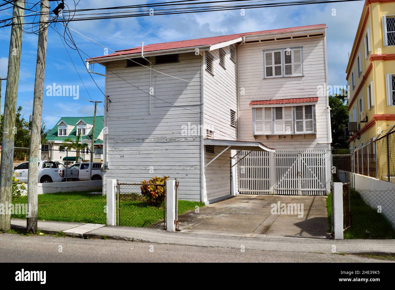 A wooden house in Belize city, Belize Stock Photo - Alamy