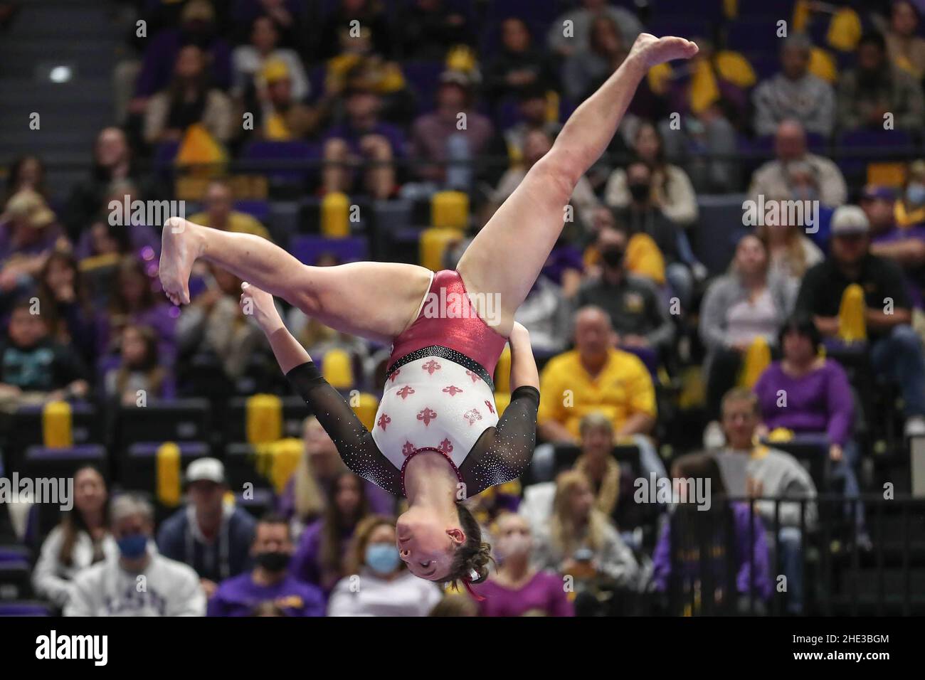 Centenary's Emma Lavelle competes on the balance beam during NCAA ...