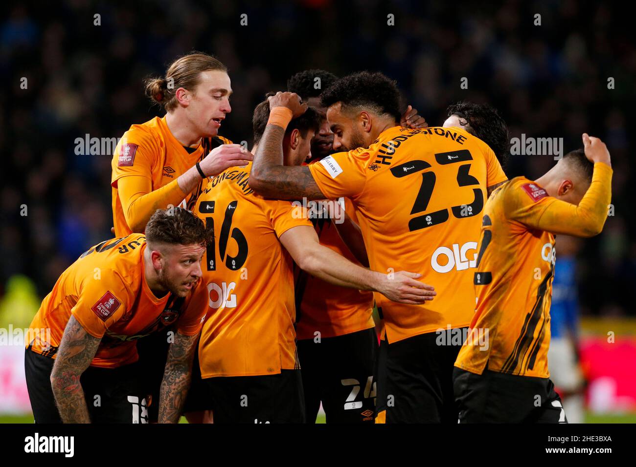 Ryan Longman #16 of Hull City Celebrates scoring a goal to make it 2-2 ...