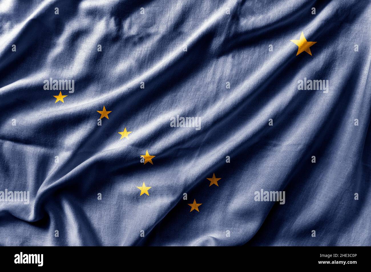 Waving detailed national US country state flag of Alaska Stock Photo ...