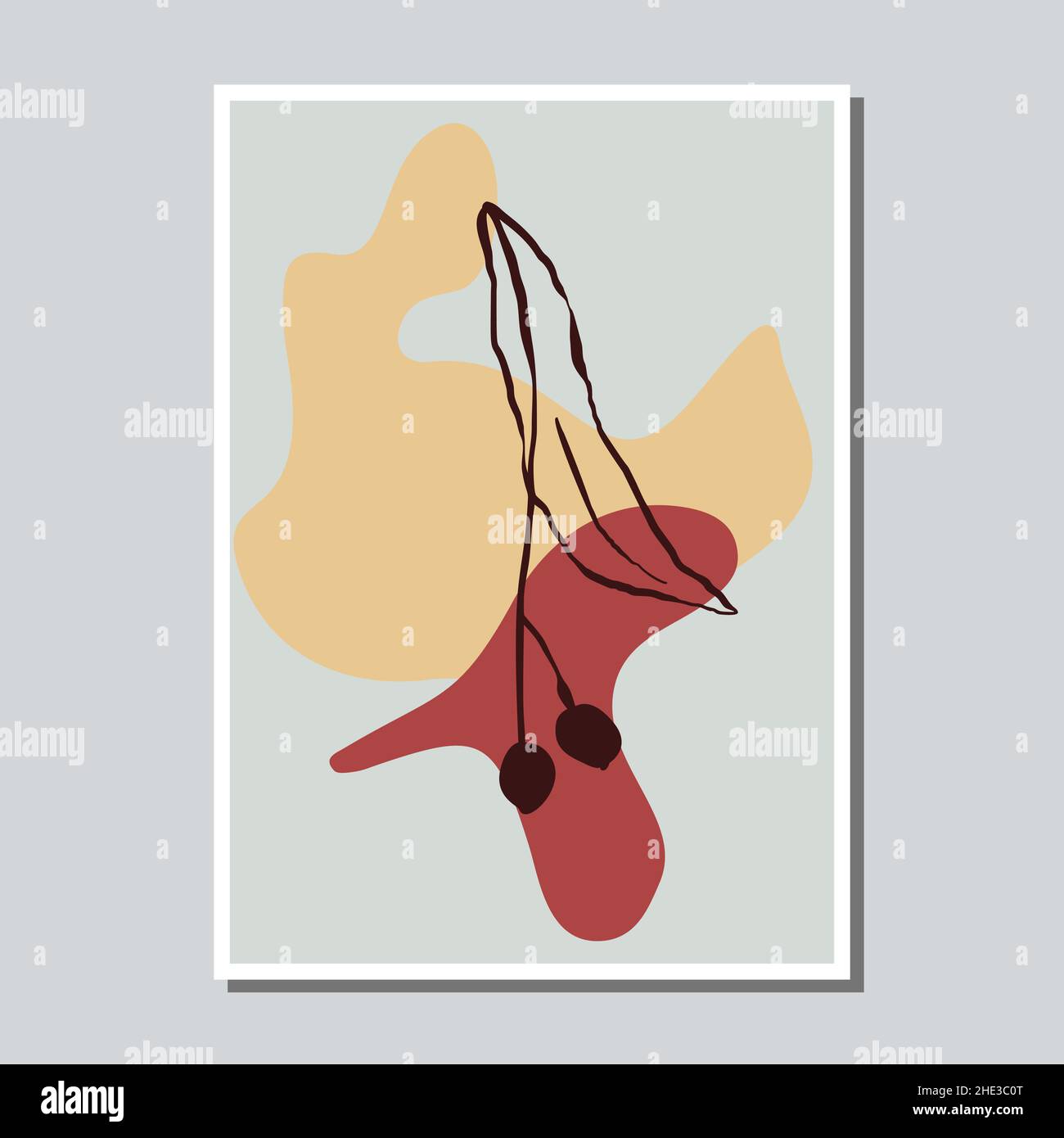 Modern abstract organic shapes and plant arrangement Stock Vector Image ...