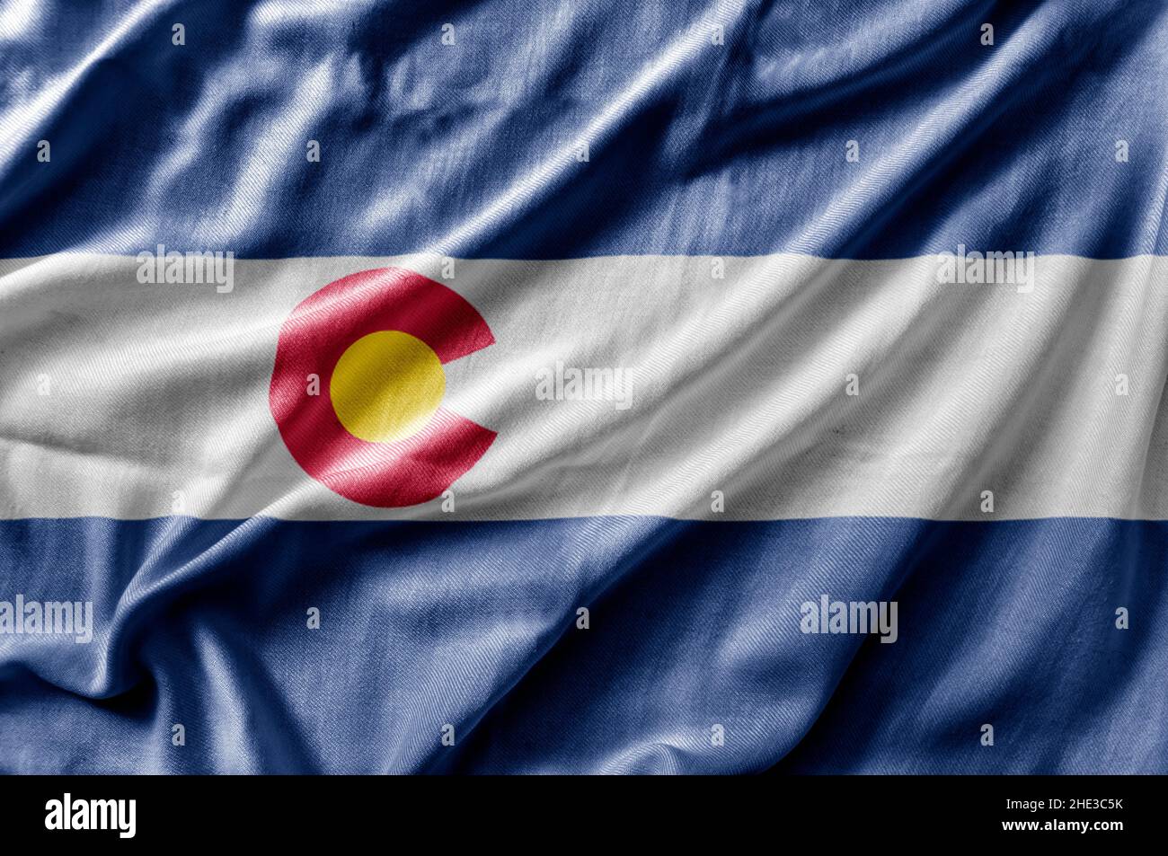 Waving detailed national US country state flag of Colorado Stock Photo ...