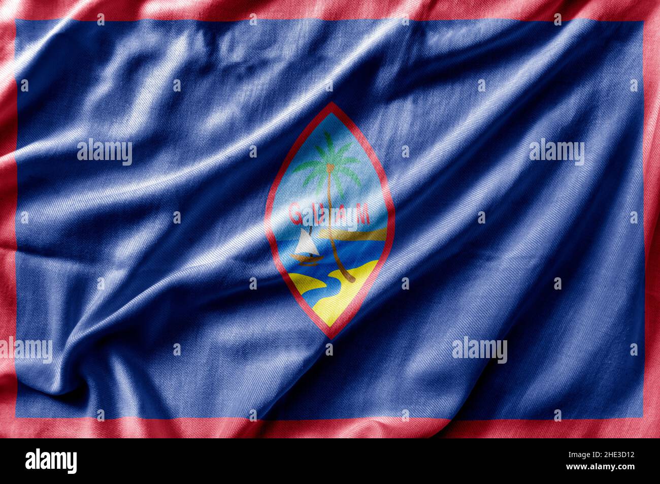 Waving detailed national US country state flag of Guam Stock Photo - Alamy