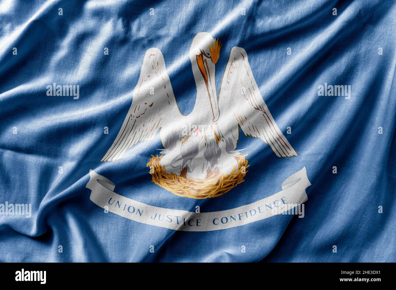 Waving detailed national US country state flag of Louisiana Stock Photo ...