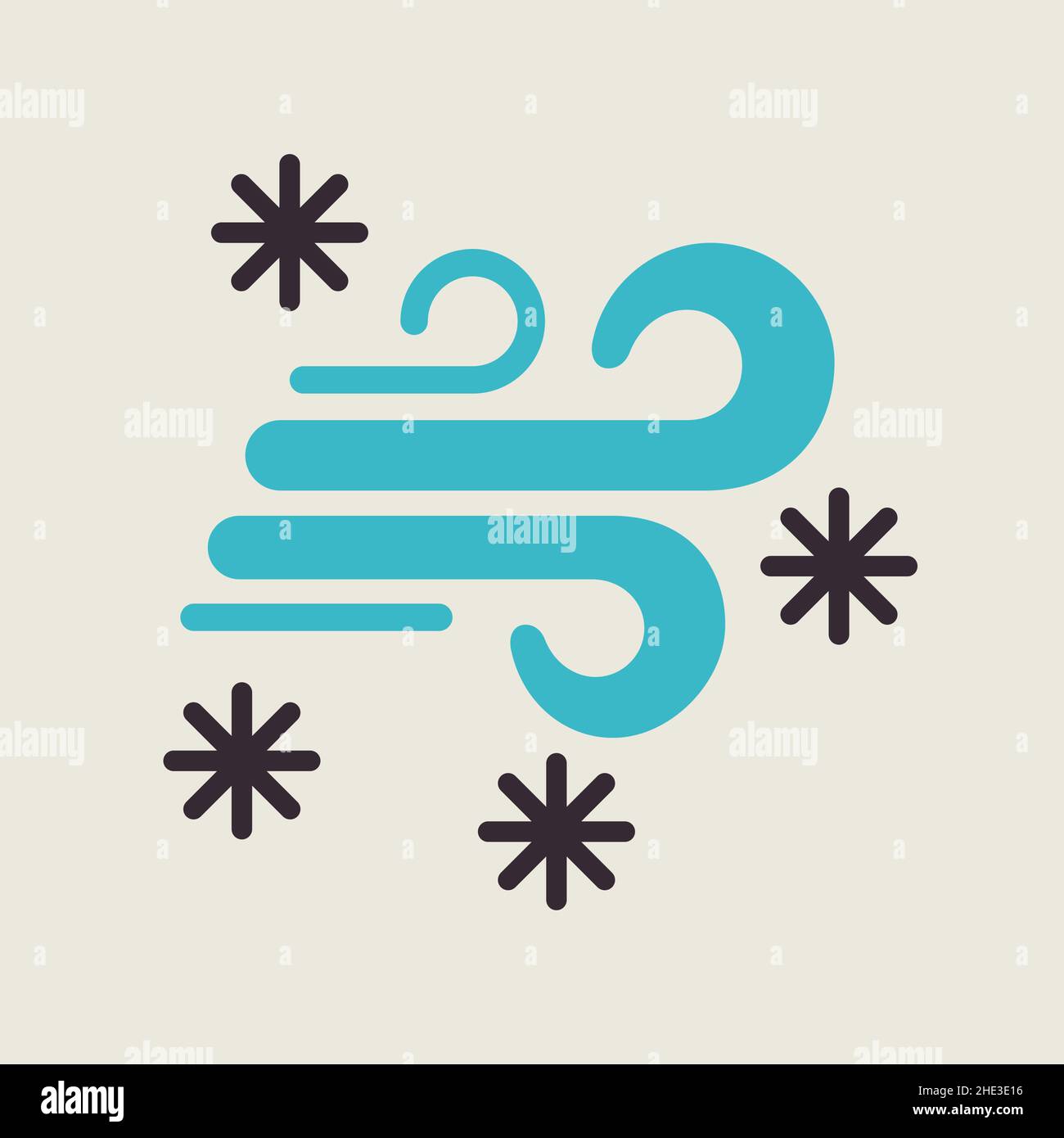 Wind snow snowstorm vector icon. Winter sign. Graph symbol for travel ...