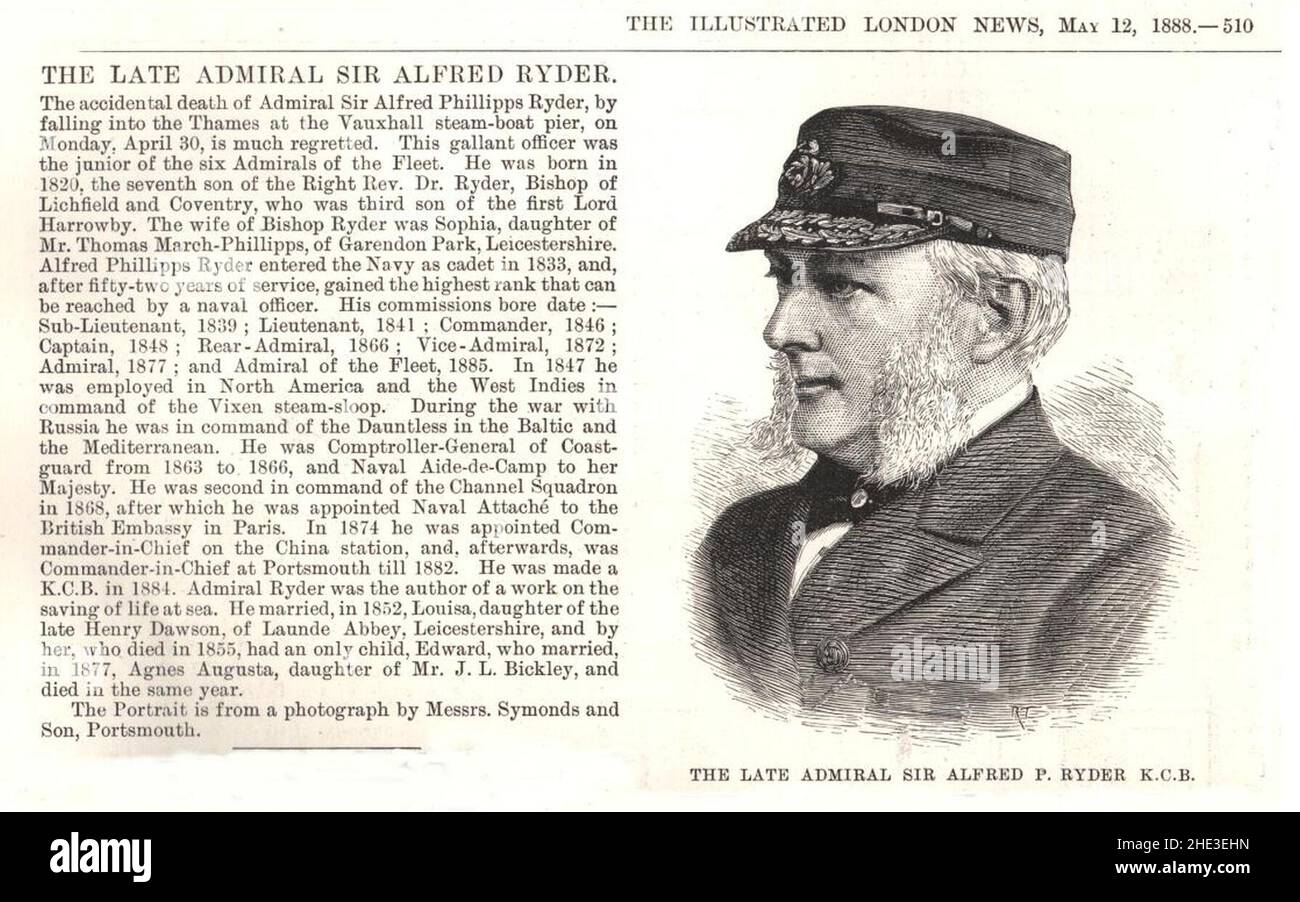Admiral Sir Alfred Phillips Ryder Stock Photo - Alamy