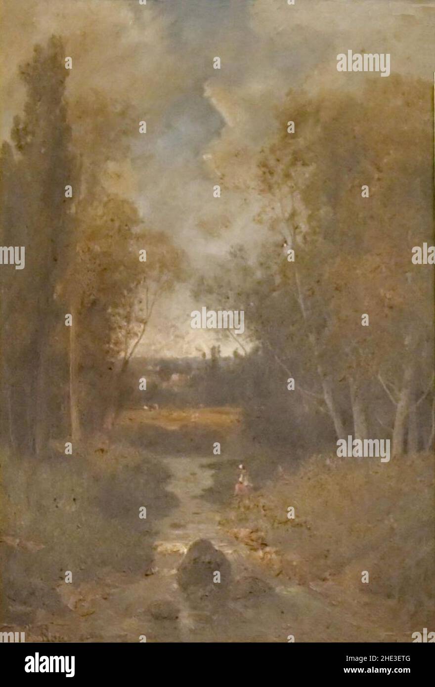 Bucolic landscape by Nicolas Rousseau, oil Stock Photo - Alamy