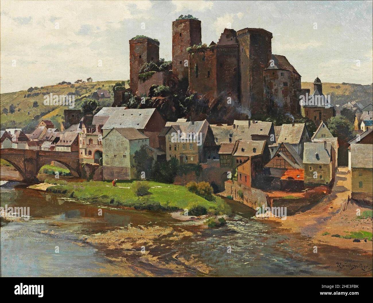 Joseph Rummelspacher - Ansicht von Burg Runkel an der Lahn Stock Photo ...