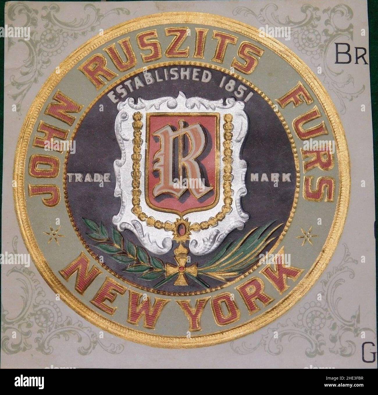 John Ruszit Furs, New York (label Stock Photo - Alamy