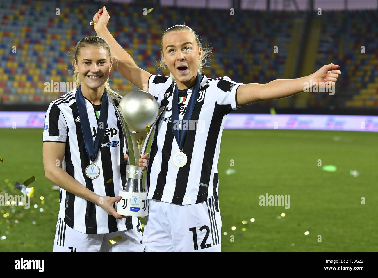 Frosinone, Italy. 08th Jan, 2022. Amanda Nilden and Matilde Lundorf ...