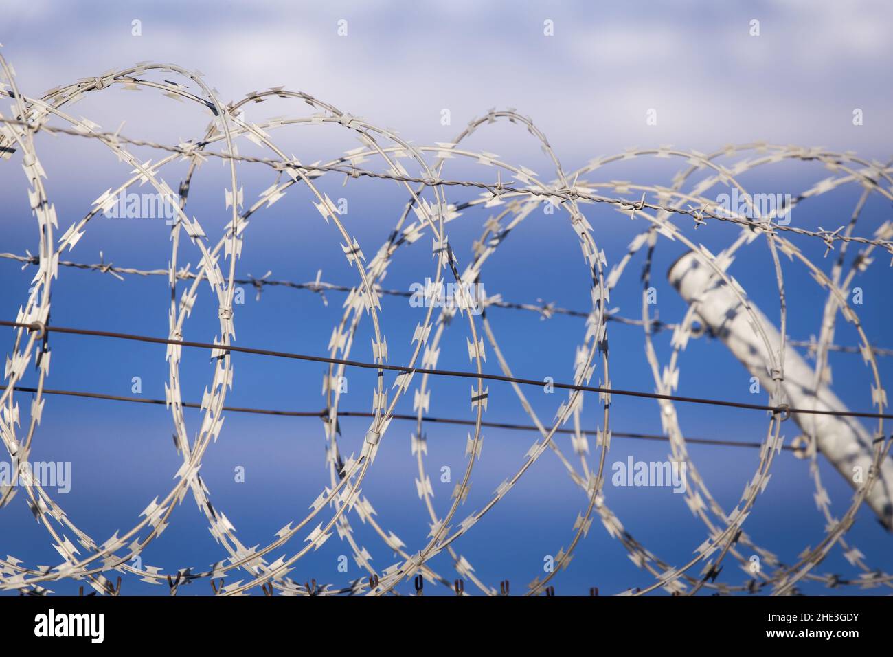 Razor wire fence wall hi-res stock photography and images - Alamy