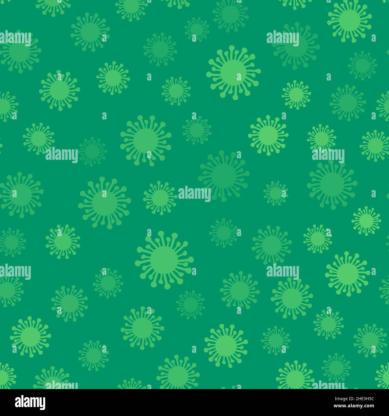 Pattern from light green virus on a green background for website design ...