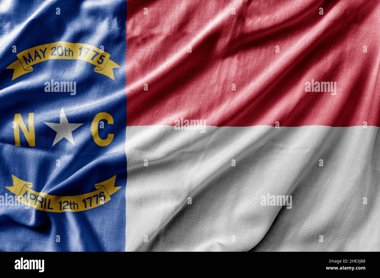 Waving detailed national US country state flag of North Carolina Stock ...