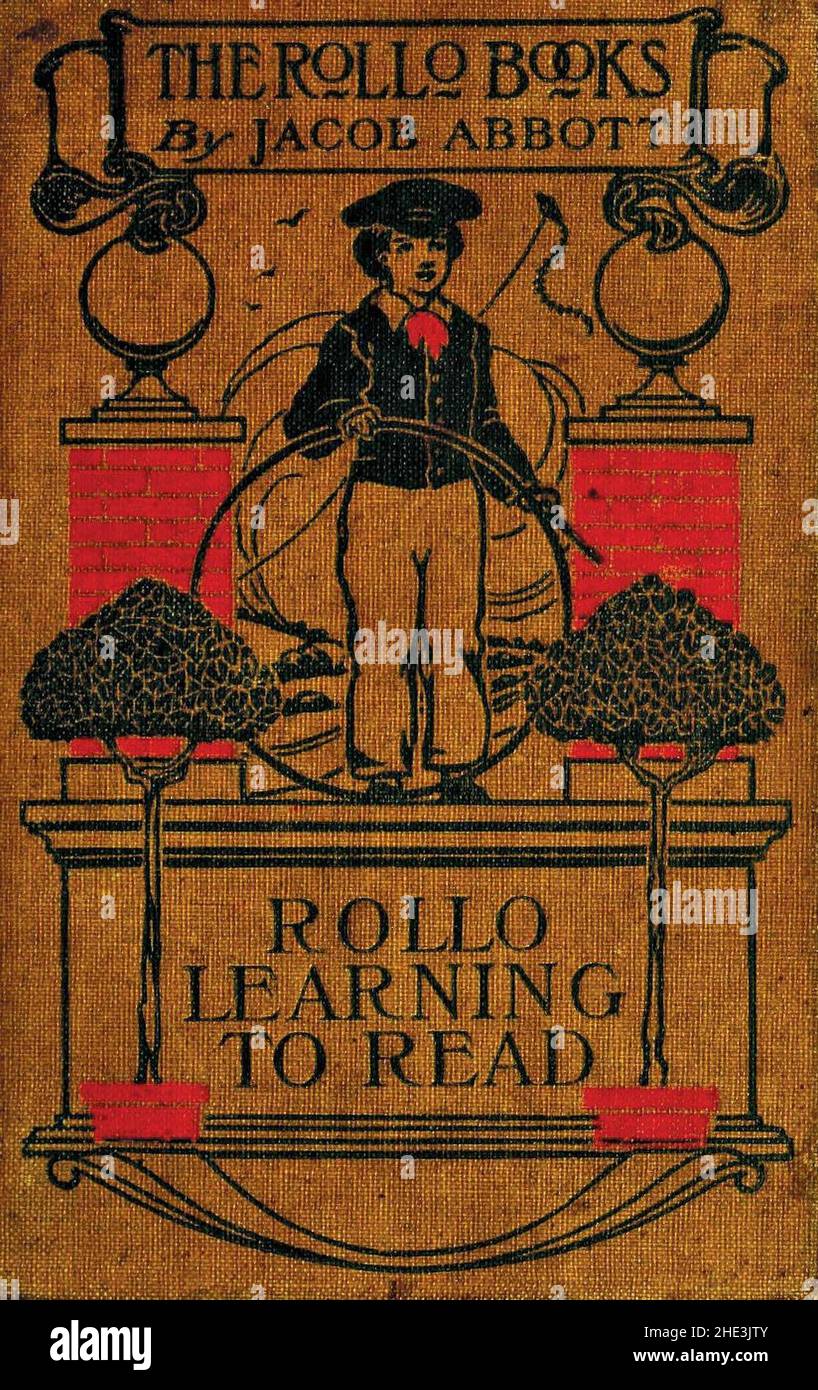 Rollo Learning to Read book cover 1855 Stock Photo - Alamy