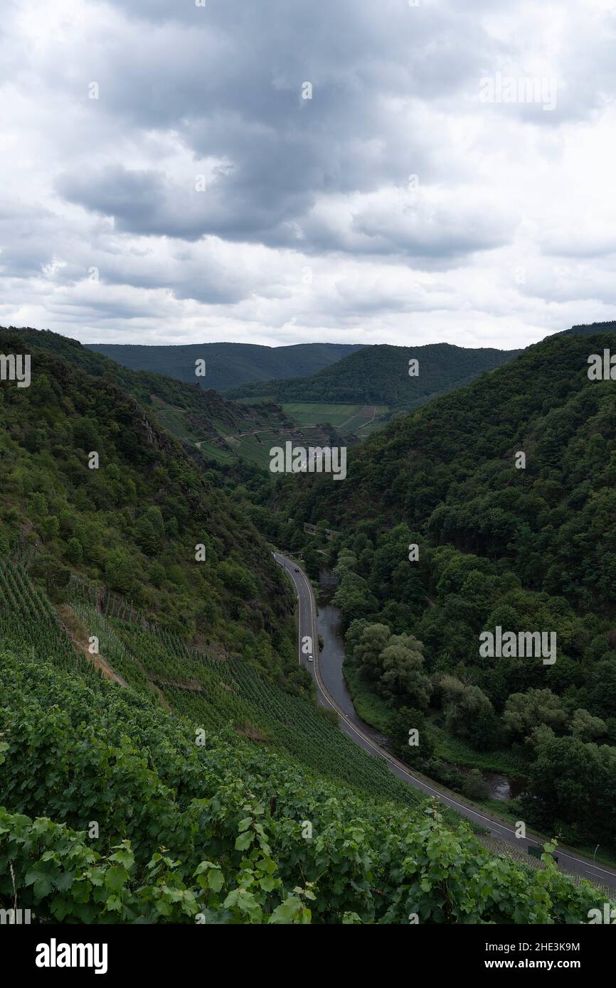 Germany, Rhineland-Palatinate, Altenahr, Ahr Valley, country road ...