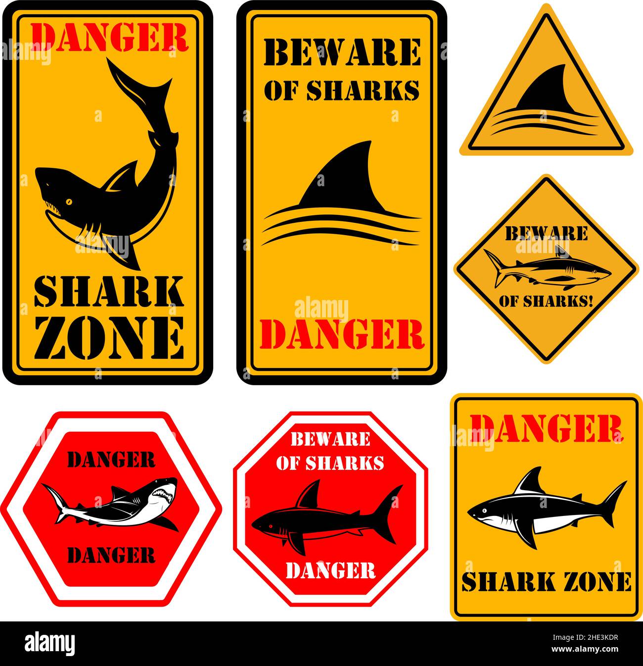 Danger signs beach Stock Vector Images - Alamy