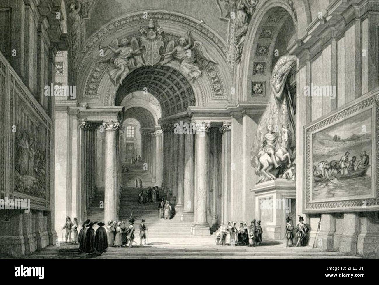 Roma Vatican Scala Regia c1835 Stock Photo - Alamy