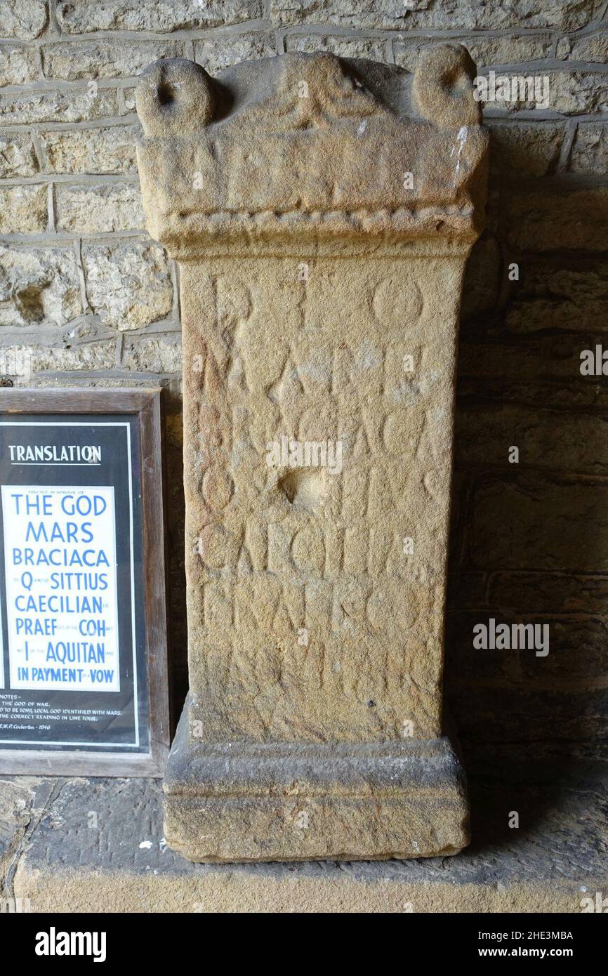 Roman altar - Haddon Hall - Bakewell, Derbyshire, England Stock Photo ...