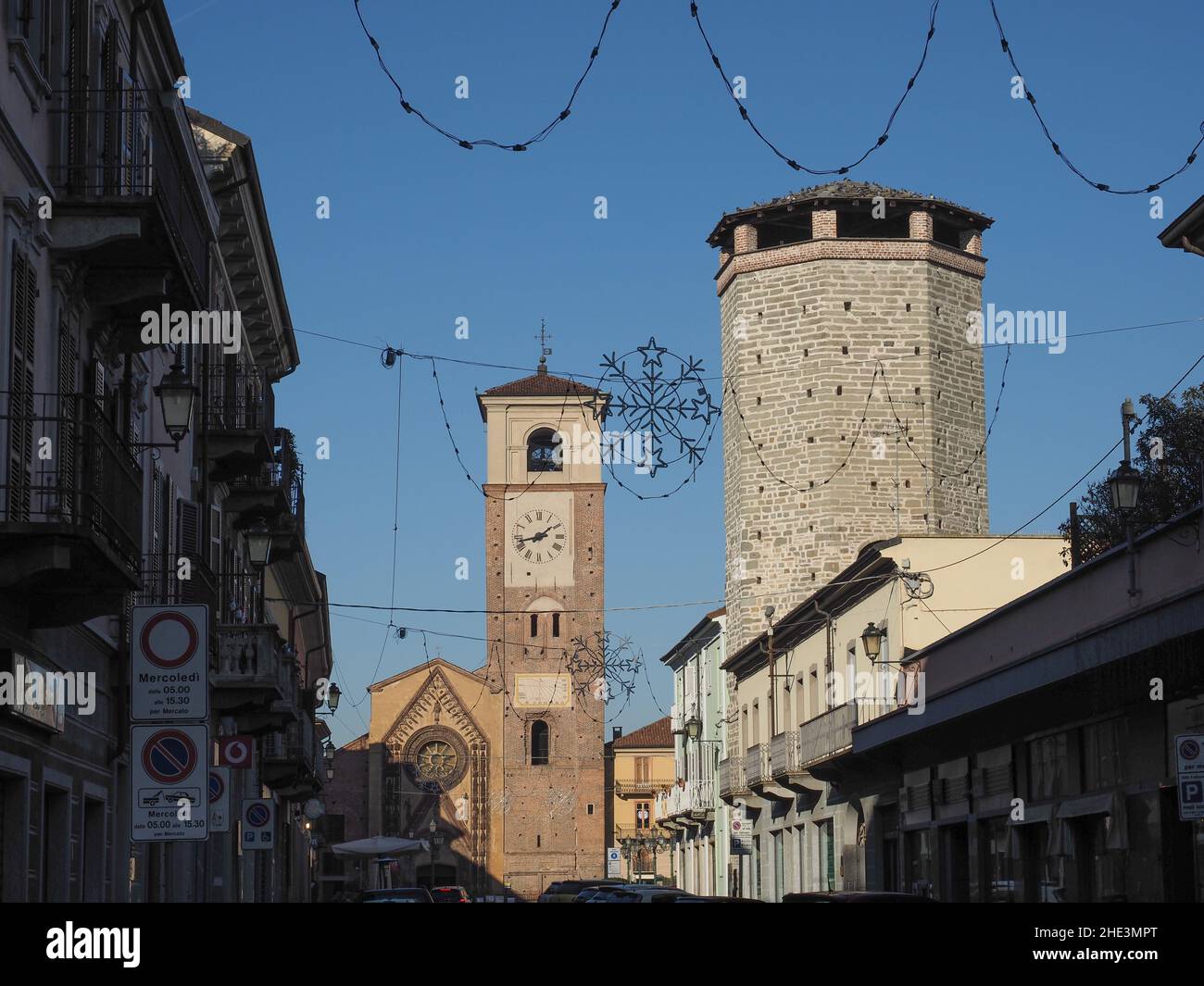CHIVASSO, ITALY - CIRCA DECEMBER 2021: Duomo church and Torre ...