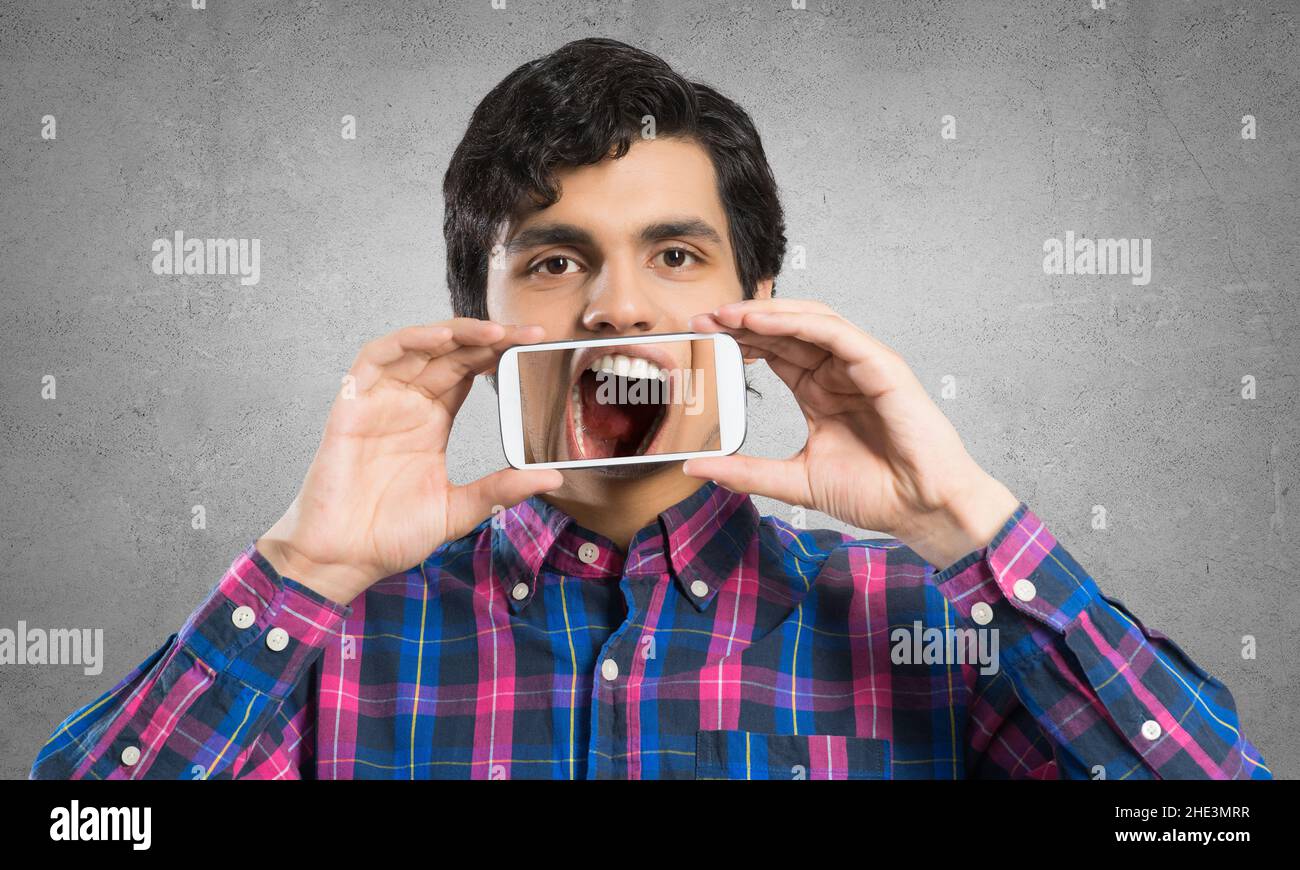 Man with mobile phone Stock Photo - Alamy