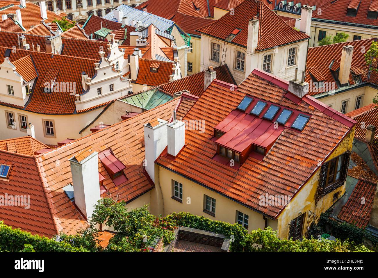 Red tiled roofs of Prague, Vysehrad, Czech Republic Stock Photo - Alamy