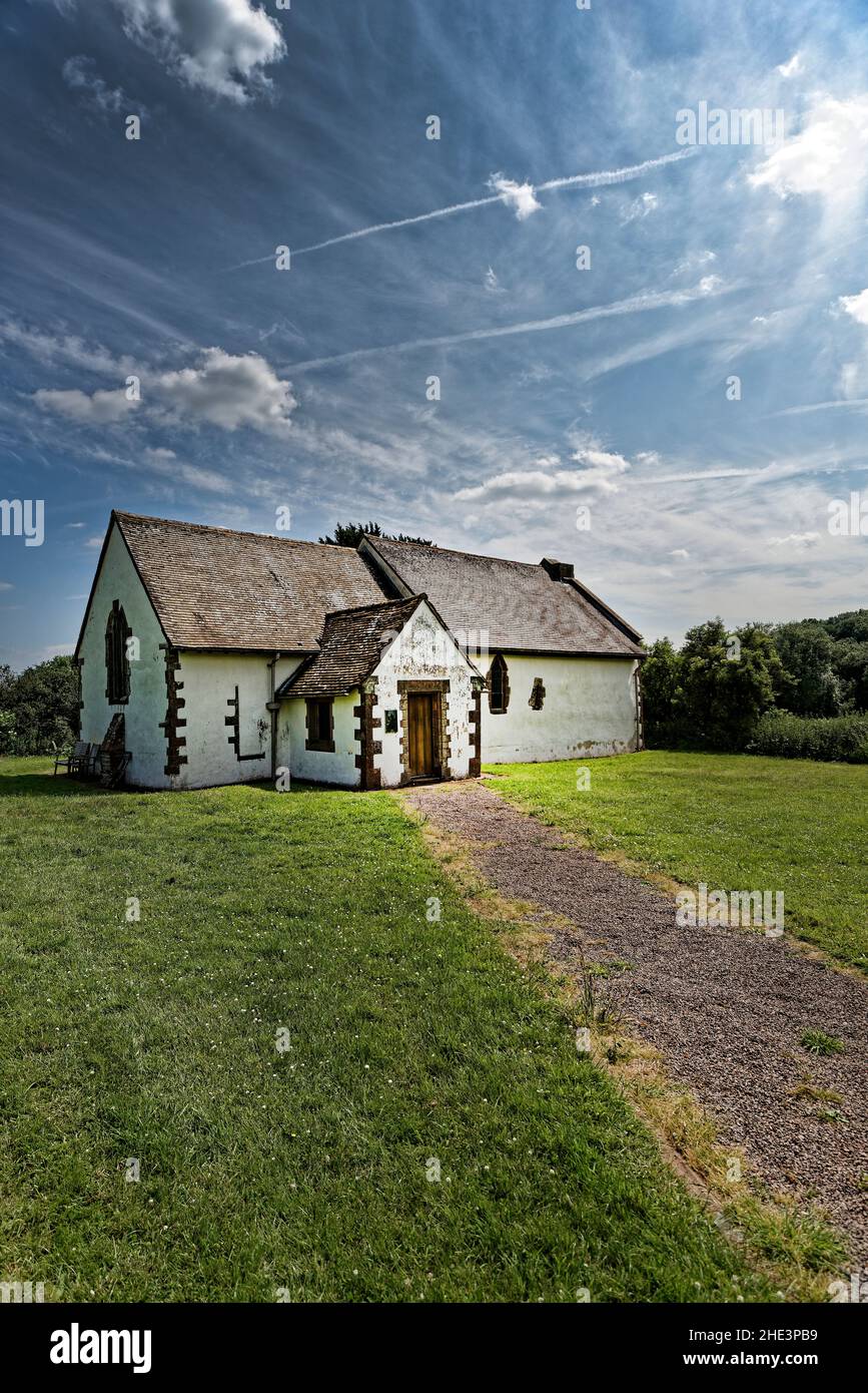 A church on the edge of England and Wales Stock Photo - Alamy
