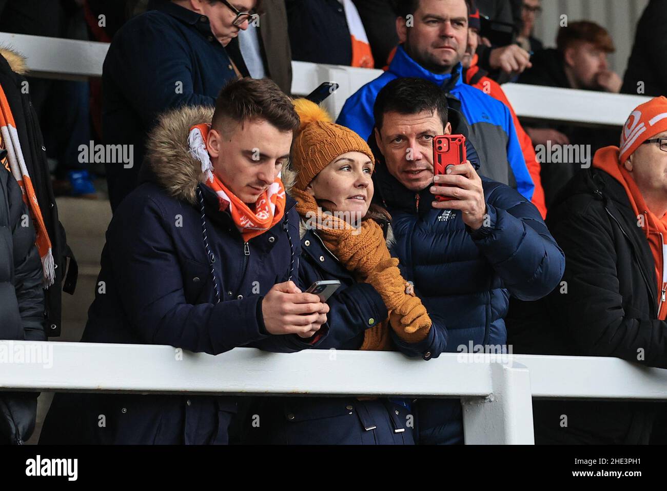 Blackpool fans during the game Stock Photo - Alamy