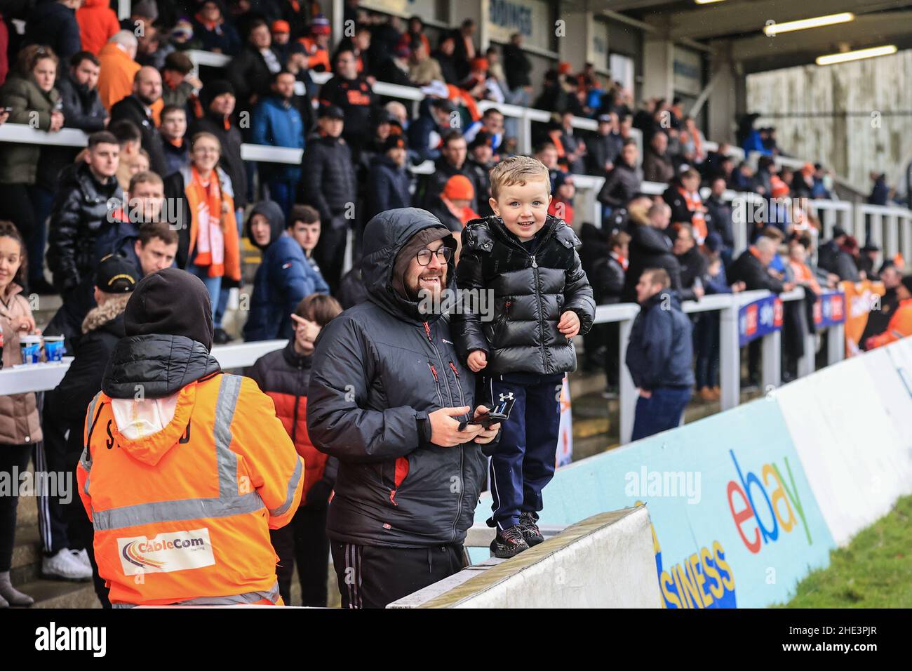 Blackpool fans during the game Stock Photo - Alamy