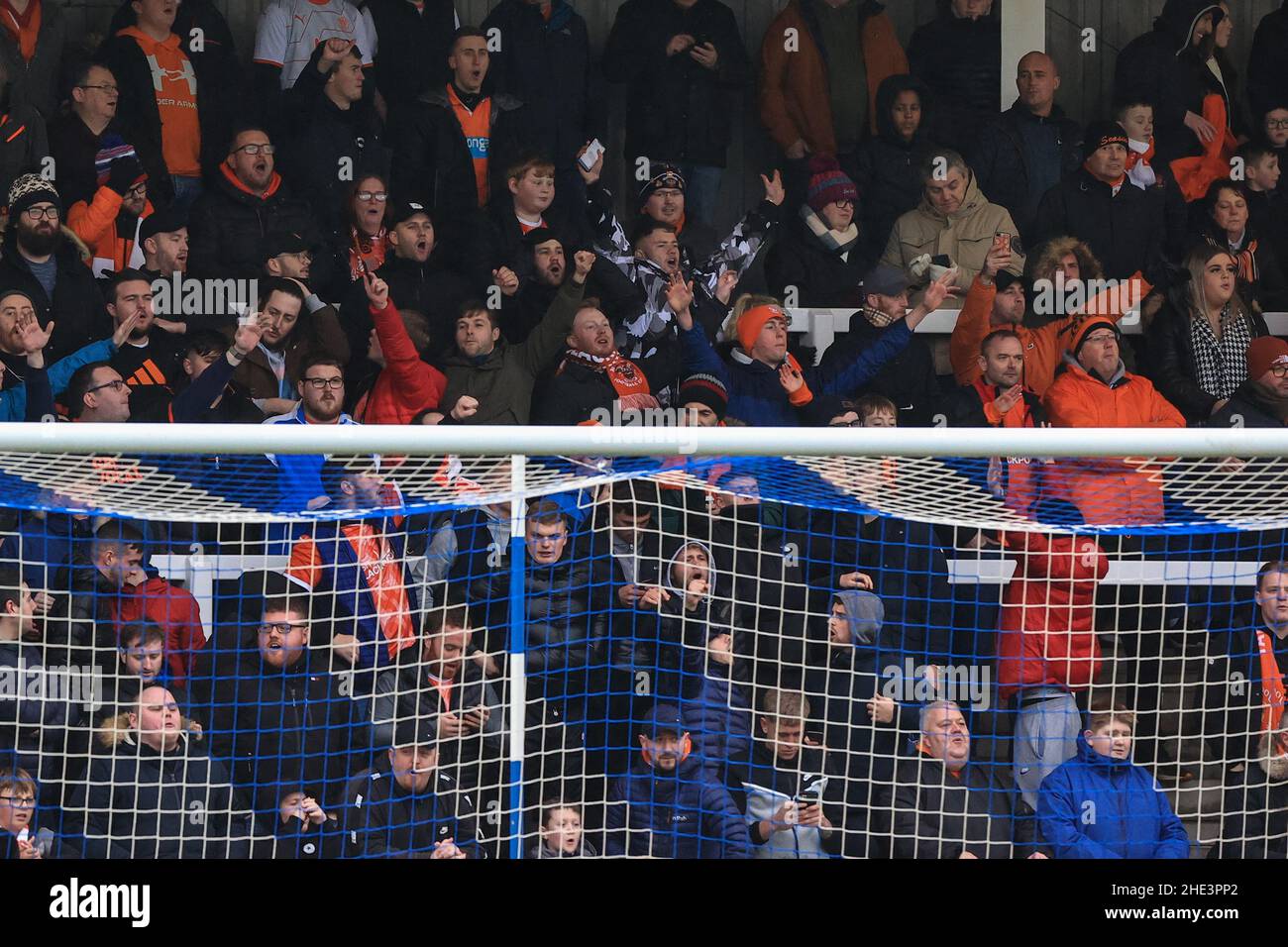 Blackpool fans during the game Stock Photo - Alamy