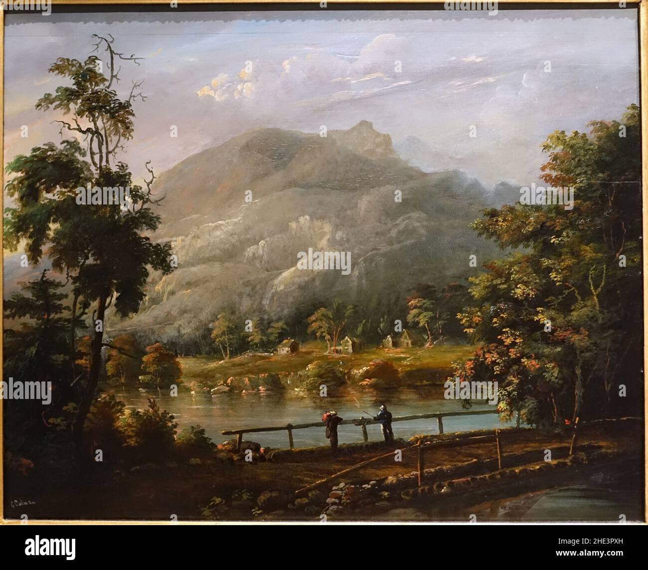 Romantic Landscape, by Charles Codman, c. 1830, oil on panel Stock ...