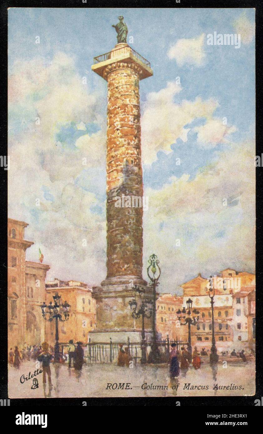 Rome.- Column of Marcus Aurelius Stock Photo - Alamy