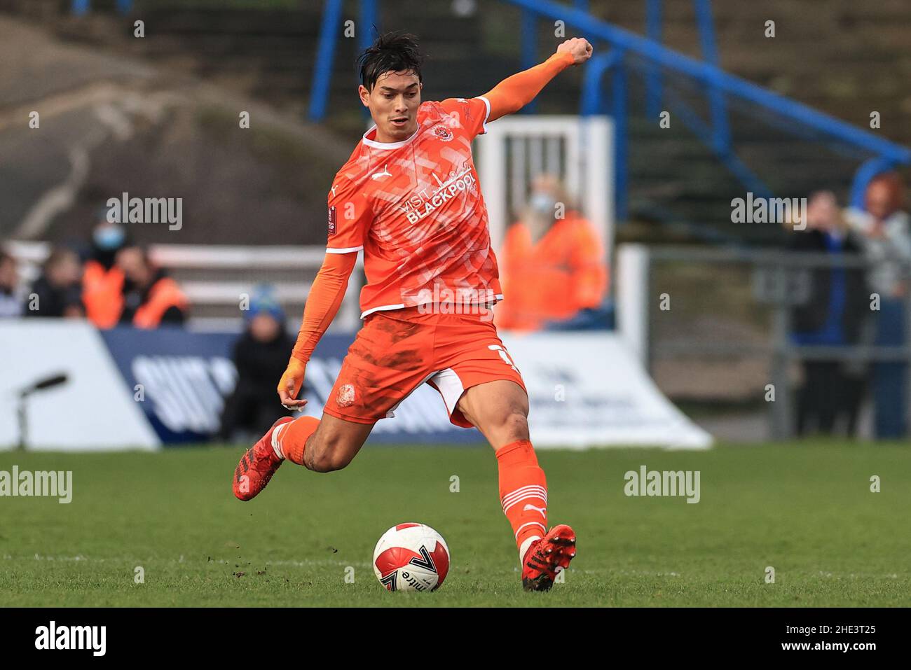 Kenny Dougall #12 of Blackpool in action during the game Stock Photo ...