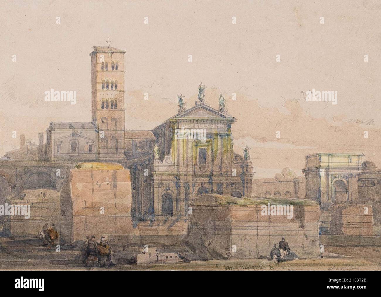 Rome; San Francesco Romano and the Arch of Titus - David Roberts - ref ...