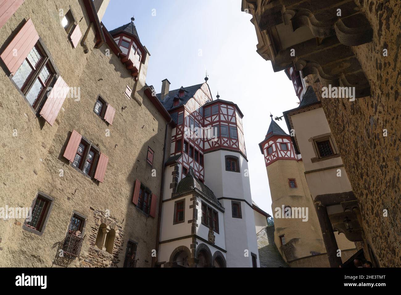 A Beautiful view of famous Eltz Castle on a sunny day, Wierschem ...