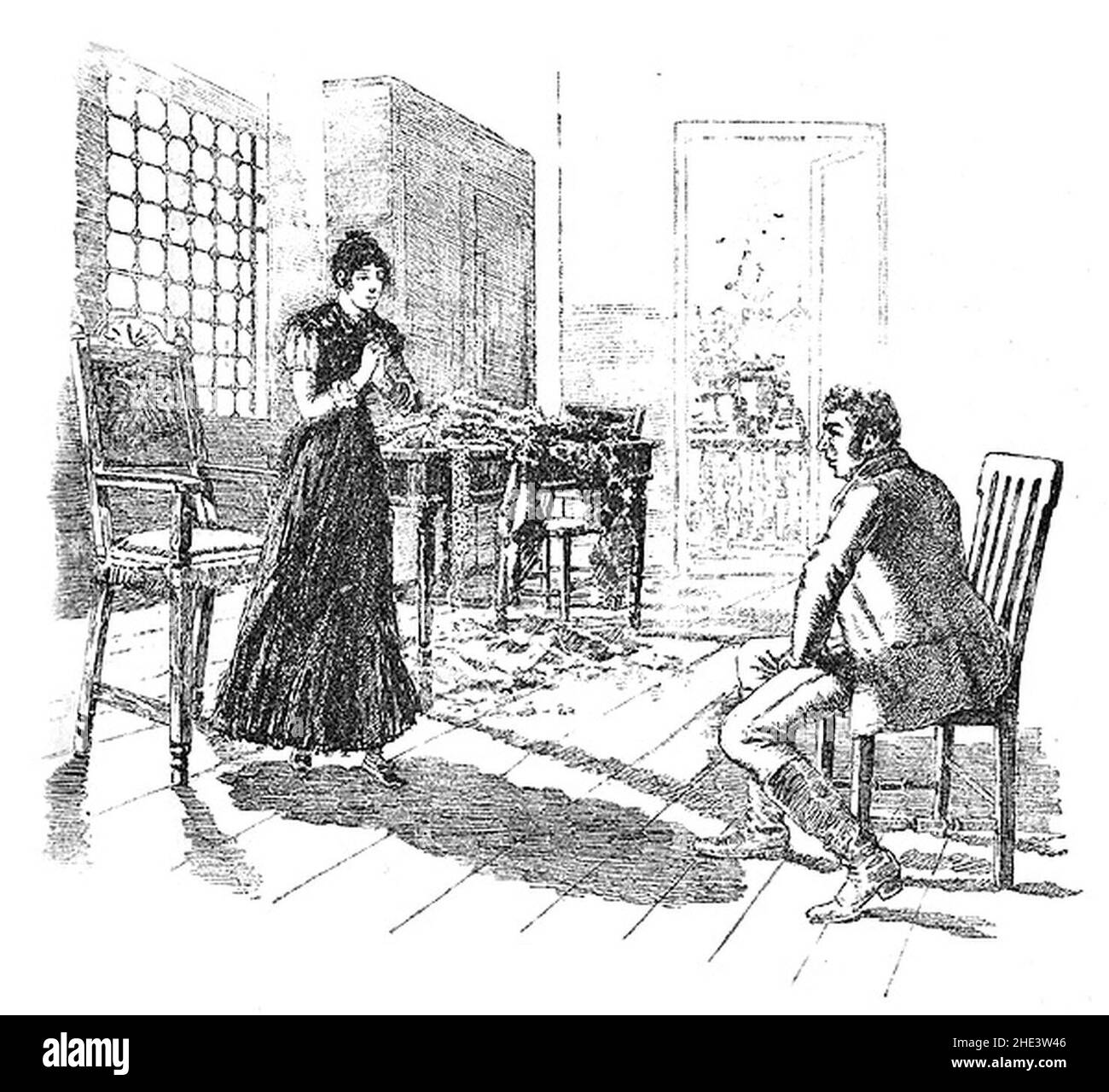 Romo y Elena. Ilustración de ''El terror de 1824'' de Galdós Stock ...