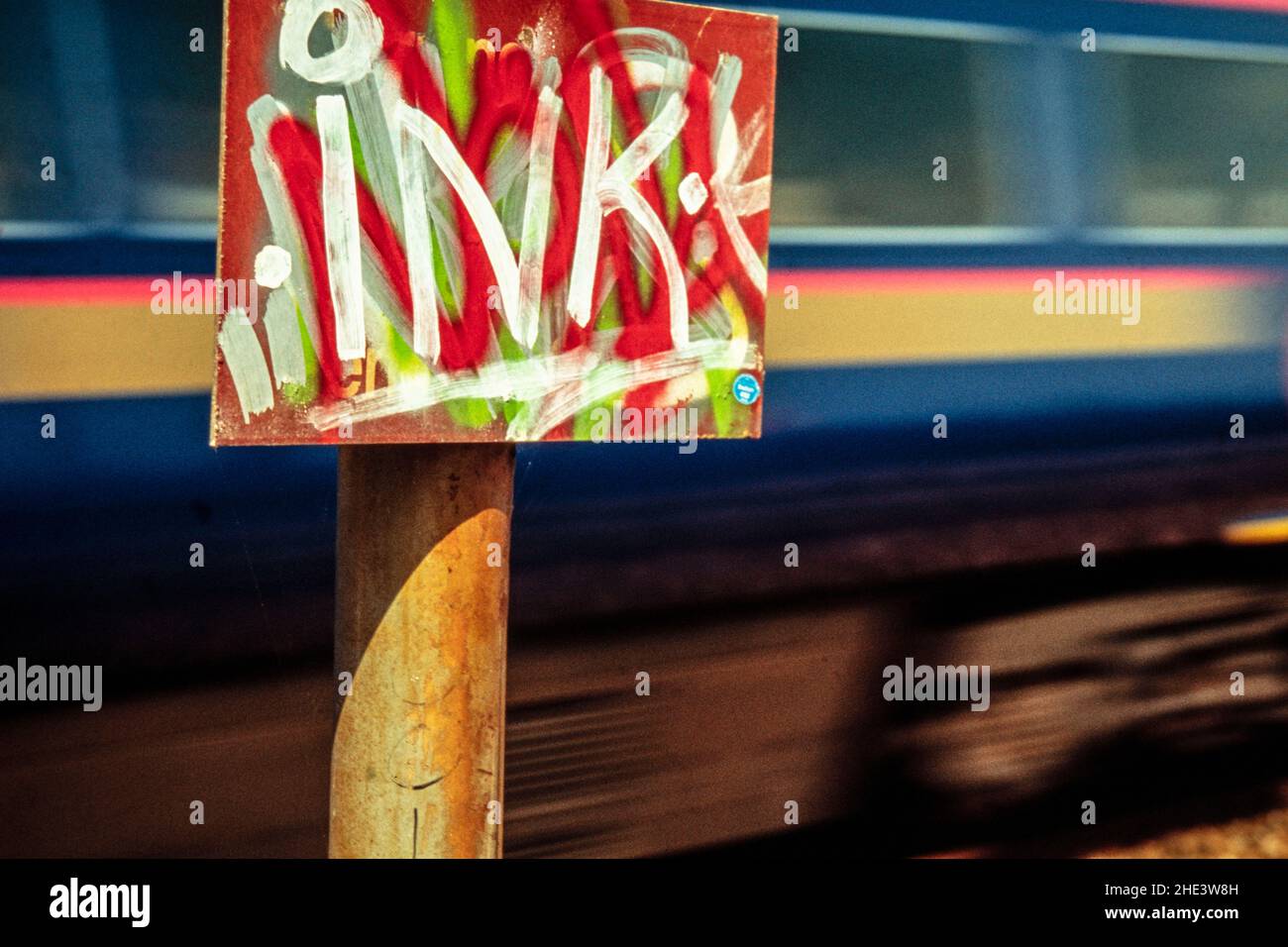 Speed and momentum illustrated by colourful English Inter-City train ...