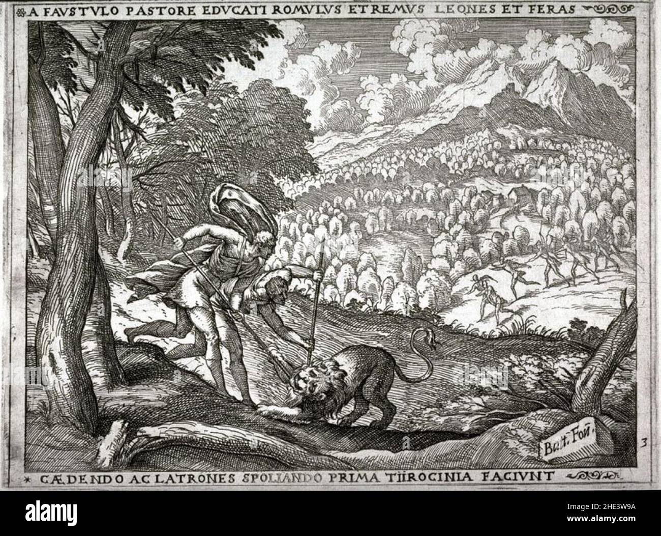 Romulus and Remus Brought up by the Shepherd Faustulus, pl.3from the ...
