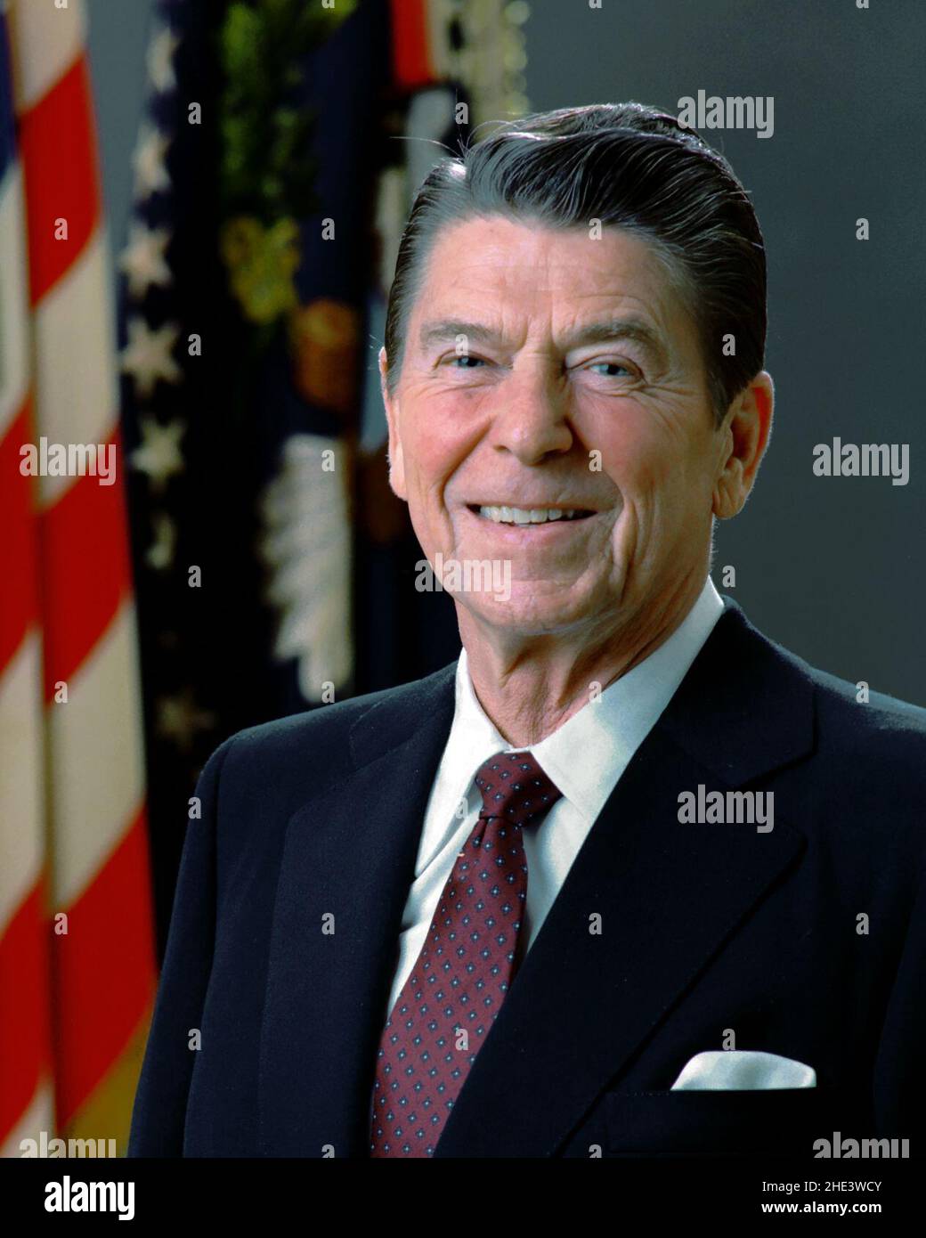 Ronald Reagan 1981 presidential portrait (cropped Stock Photo - Alamy