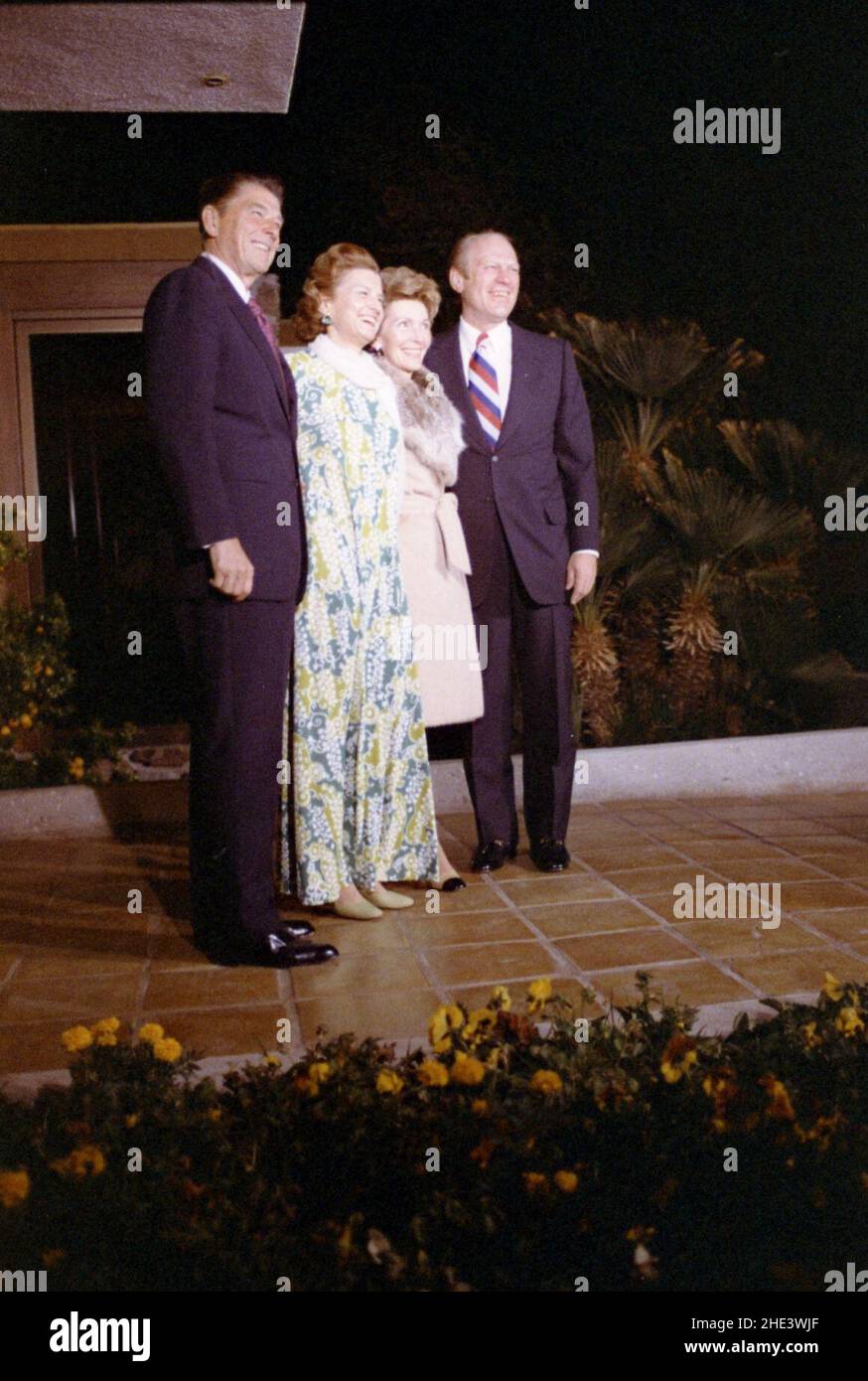 Ronald Reagan, First Lady Betty Ford, Nancy Reagan, and President ...