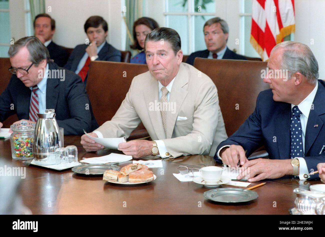 Ronald Reagan, Howard Baker, and Bob Michel Stock Photo - Alamy
