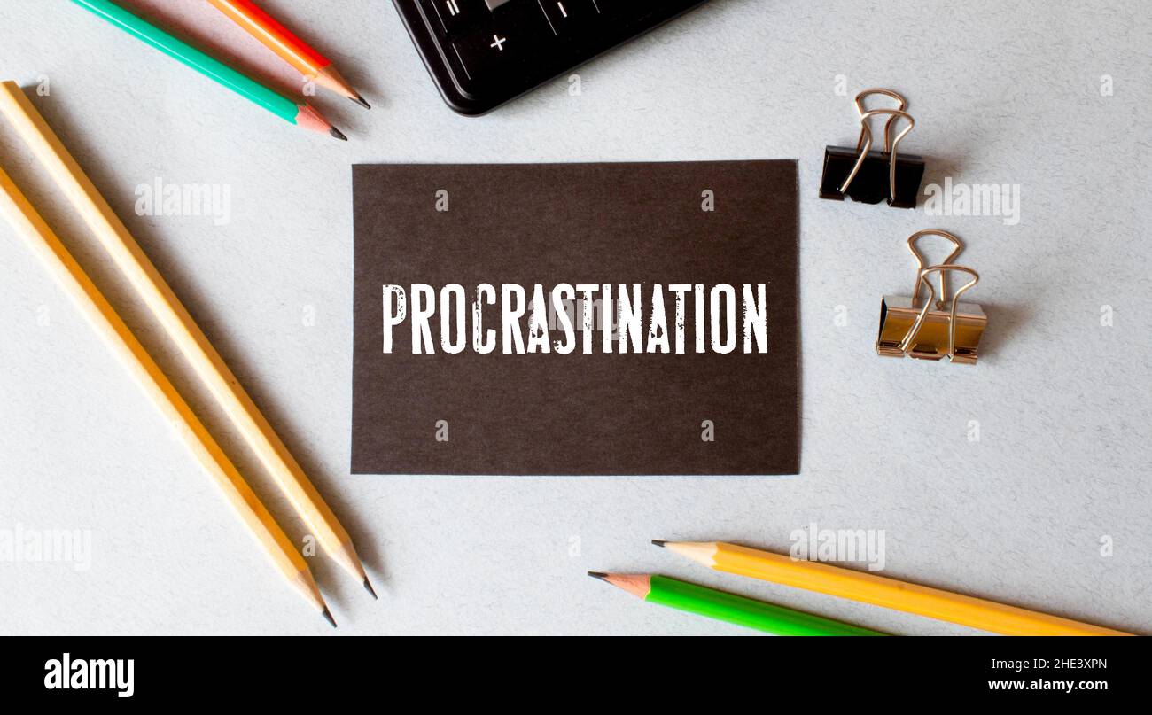 Procrastination word cloud concept. Collage made of words about procrastination Stock Photo - Alamy