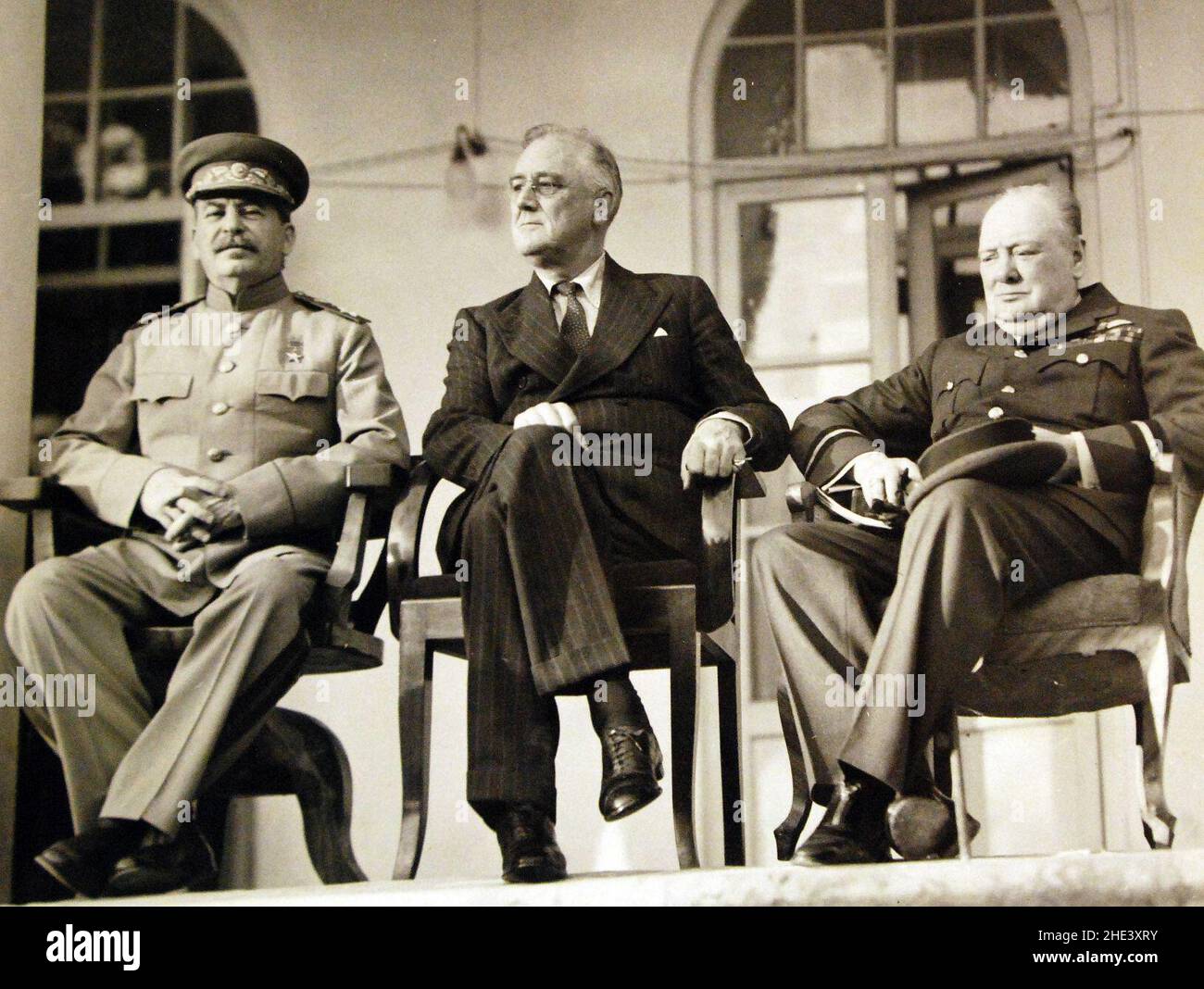 Roosevelt Churchill and Stalin at Tehran Conference 1943 (24108049170 ...