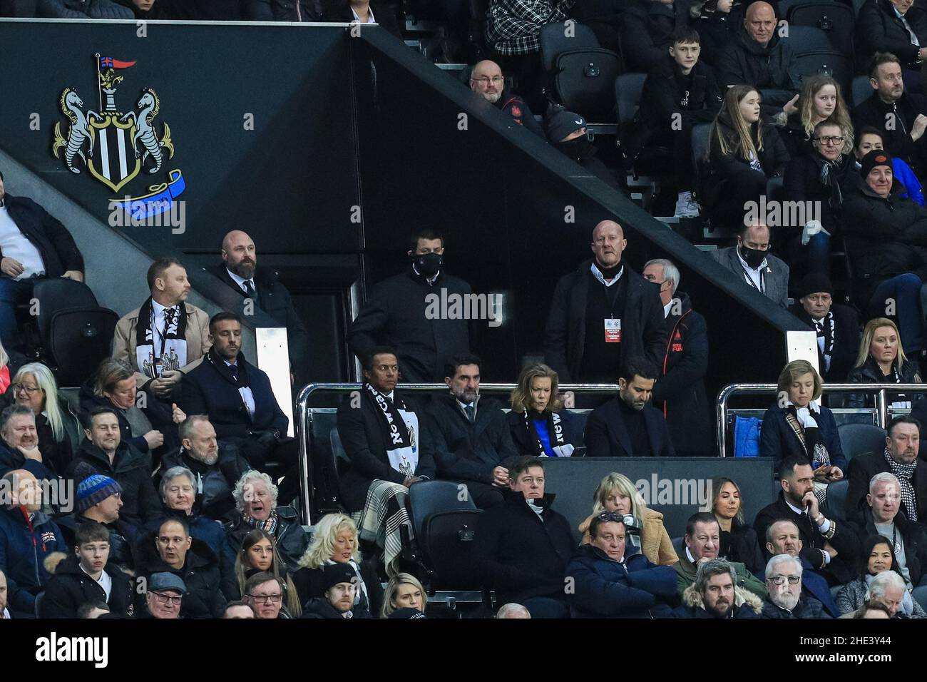The new owners of Newcastle United watch on as their team go 1-0 down ...