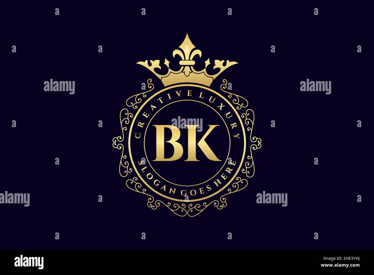 BK Initial Letter Luxury calligraphic feminine floral hand drawn ...