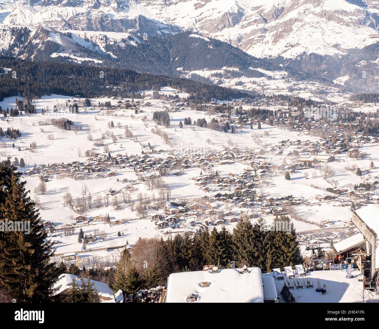 Ski holiday in French Alps Stock Photo - Alamy