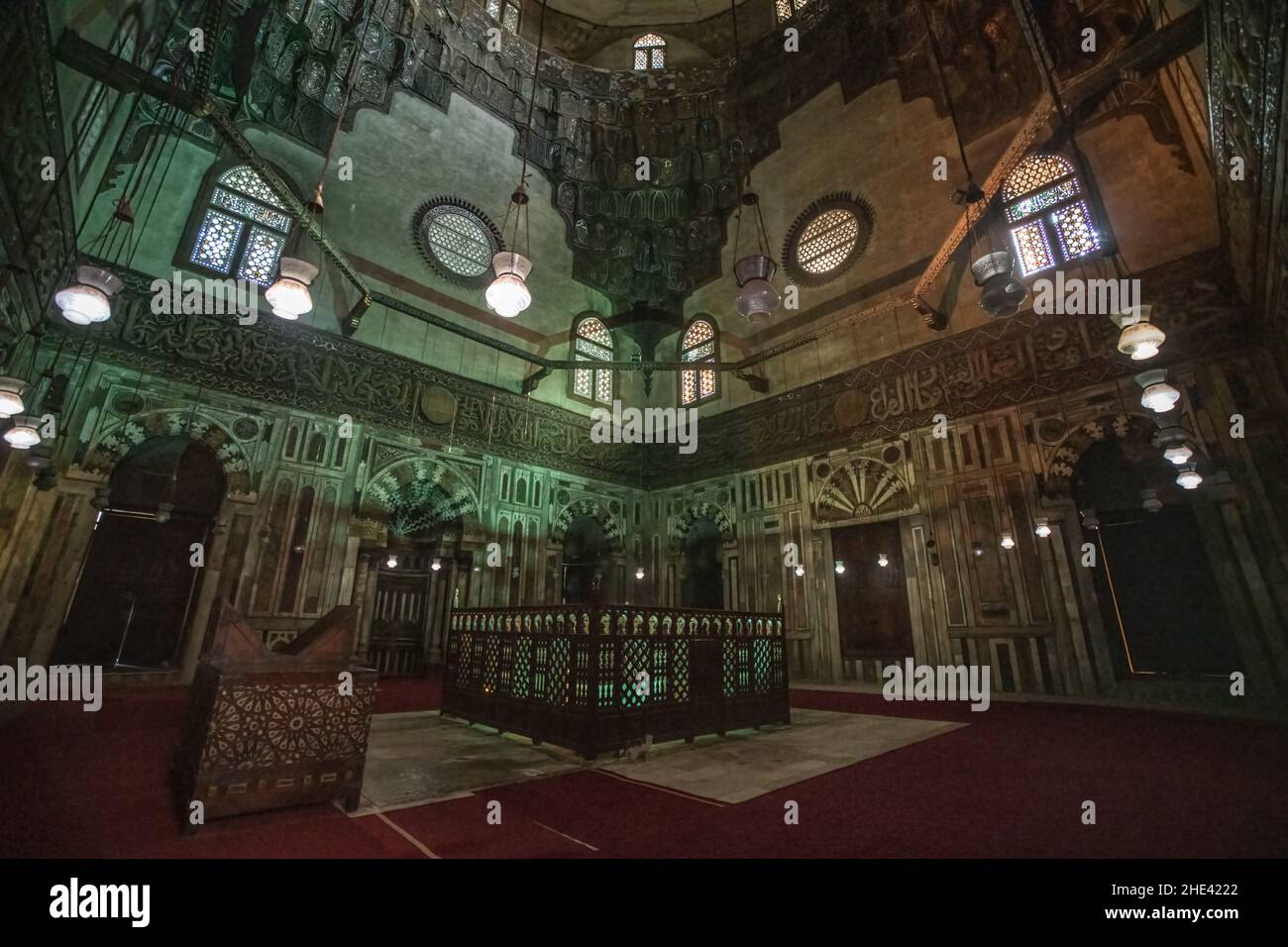 The mausoleum inside the Mosque Madrasa of Sultan Hassan, a historical ...