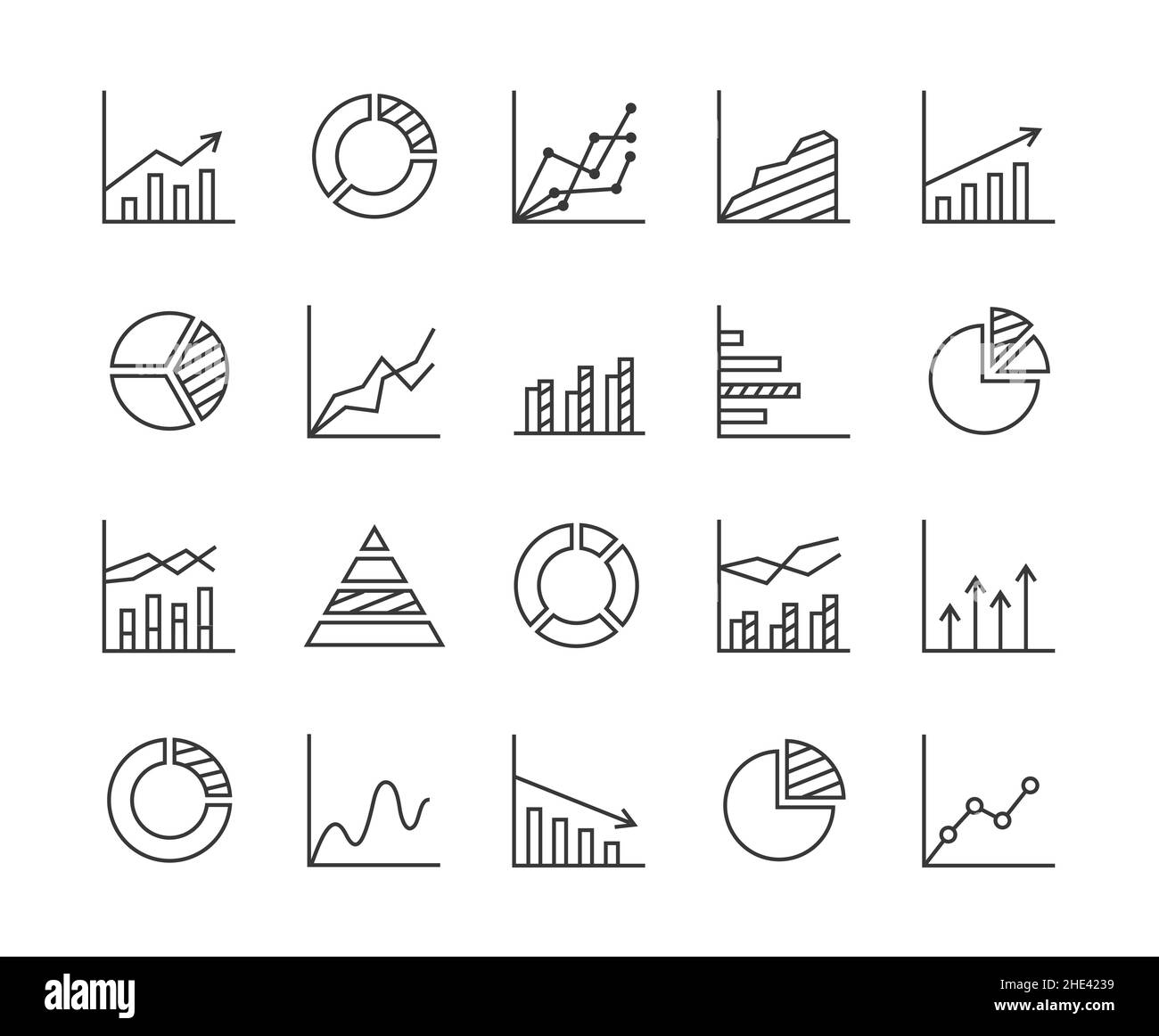 Statistics - line icon set with editable stroke. Collection of 20 ... Statistics - line icon set with editable stroke. Collection of 20 ...