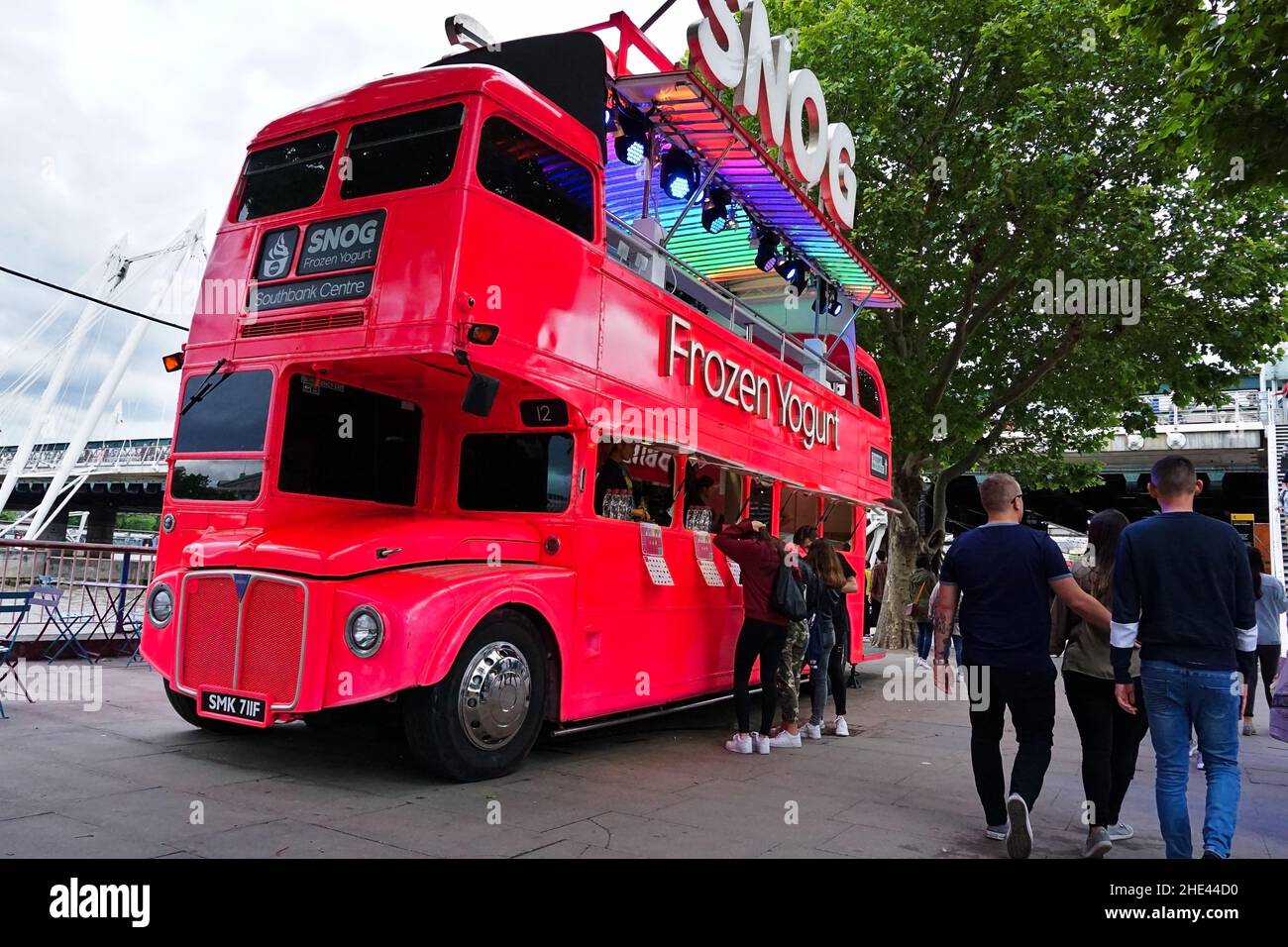 SNOG Frozen Yogurt food bus at the Jubilee garden, London, England ...